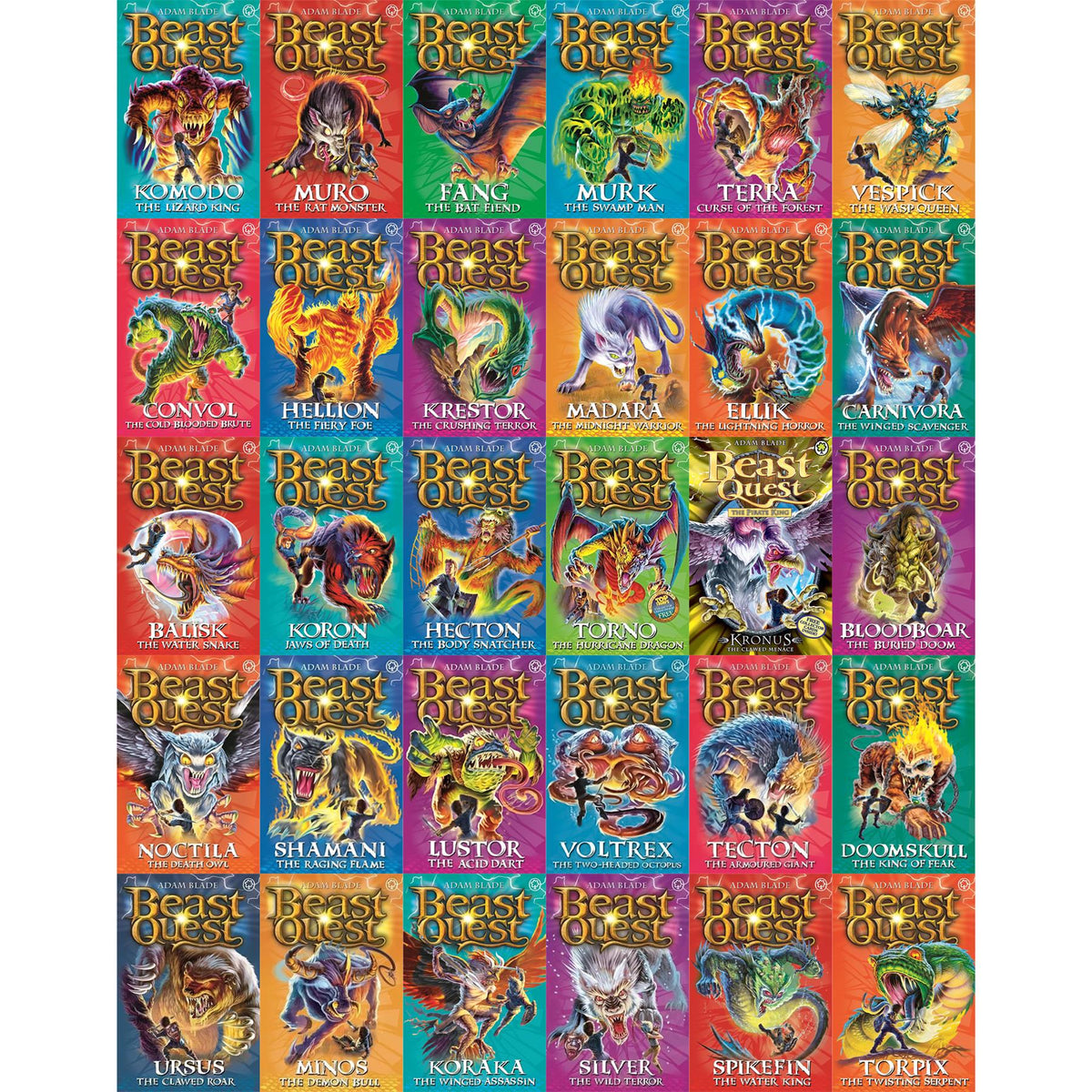 Beast Quest 30-Book Collection by Adam Blade: Fang the Bat Fiend, Komo ...